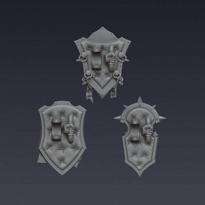 3D Printable Crimson Angels Shield set 1 by Cyberbrush