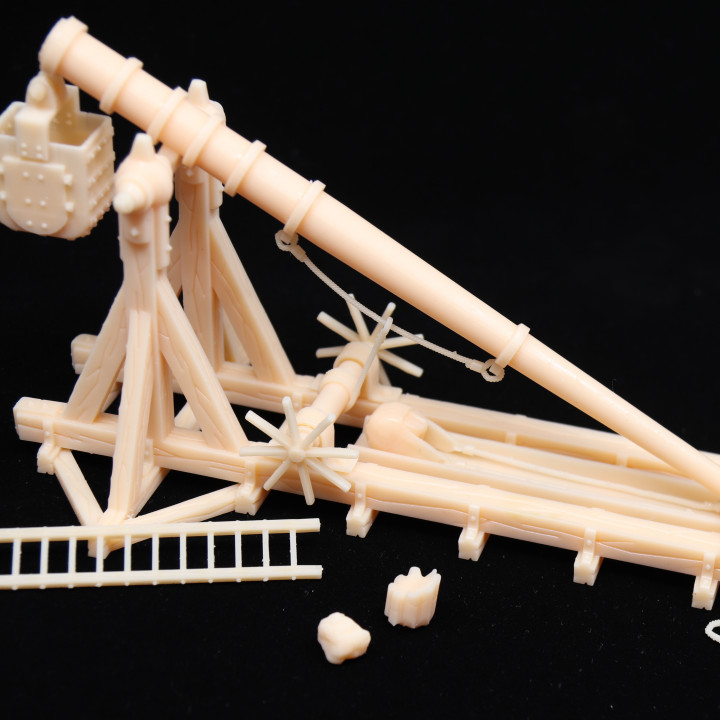 3D Printable Fantasy Trebuchet Set by Silveraxesmodeling