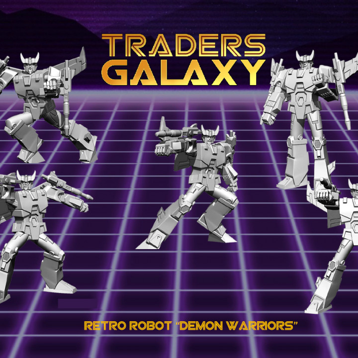 3D Printable Retro Robot - Classic Demon Bots by Traders Galaxy Miniatures and Games