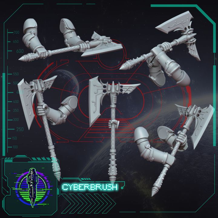 3D Printable Crimson Angels Axe set by Cyberbrush