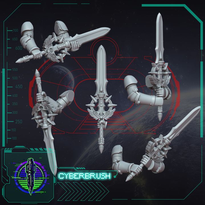 3D Printable Crimson Angels Sword set by Cyberbrush