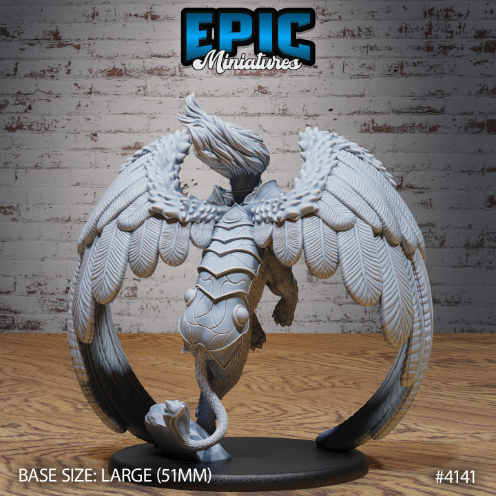 3D Printable Sphinx Prime Flying / Egyptian Creature / Winged Desert ...
