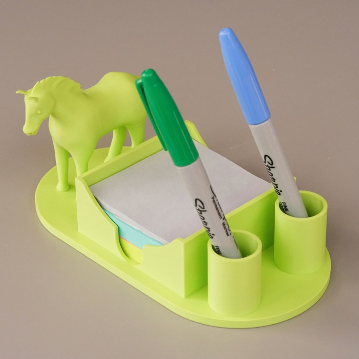 3D Printable Horse Post-it dispenser by Philippe Barreaud