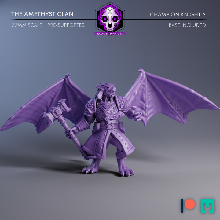 3D Printable The Amethyst Clan | Leveled Knight A by Blackcrest Miniatures
