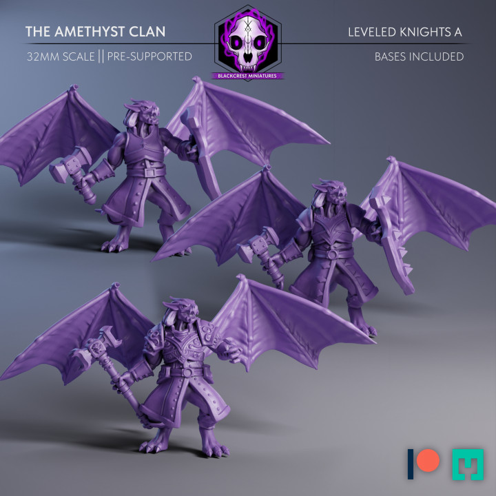 3D Printable The Amethyst Clan | Leveled Knight A by Blackcrest Miniatures