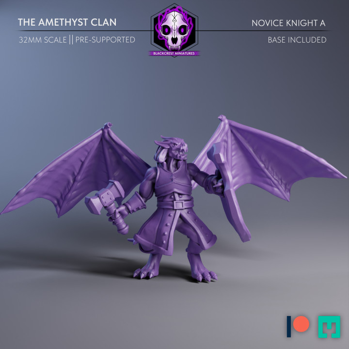 3D Printable The Amethyst Clan | Leveled Knight A by Blackcrest Miniatures