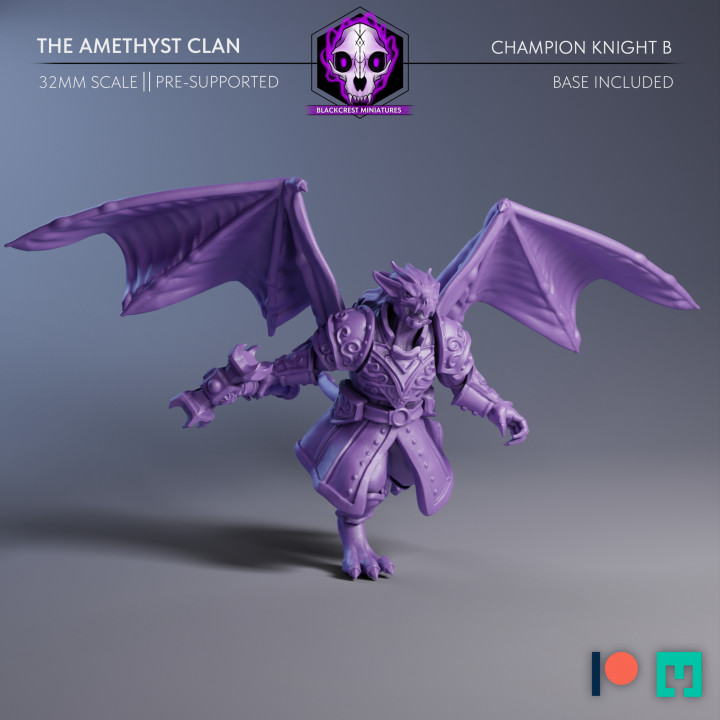 3D Printable The Amethyst Clan | Leveled Knight B by Blackcrest Miniatures