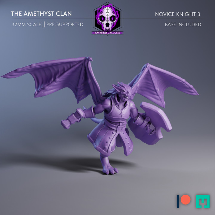 3D Printable The Amethyst Clan | Leveled Knight B by Blackcrest Miniatures