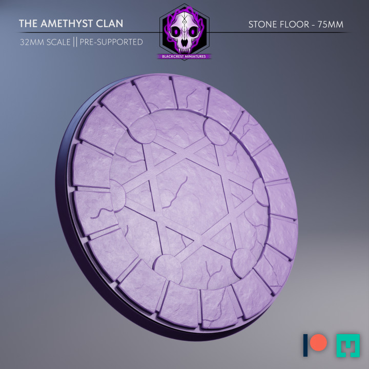 3D Printable The Amethyst Clan | Stone Floor Bases by Blackcrest Miniatures