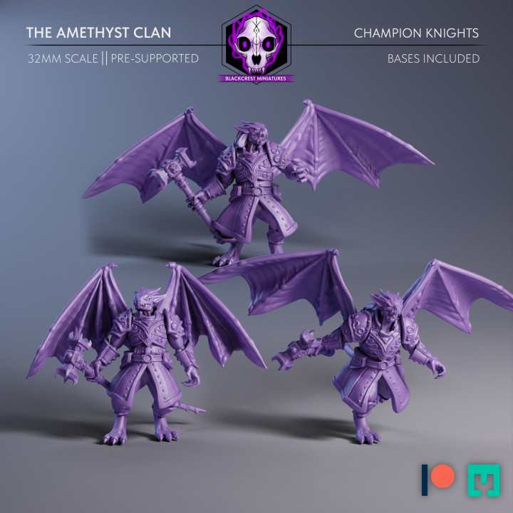 3D Printable The Amethyst Clan | Adventurers by Blackcrest Miniatures