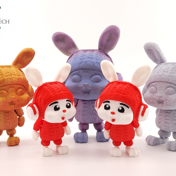 3D Printable Cobotech Articulated Crochet Bunny by Cobotech by Cobotech