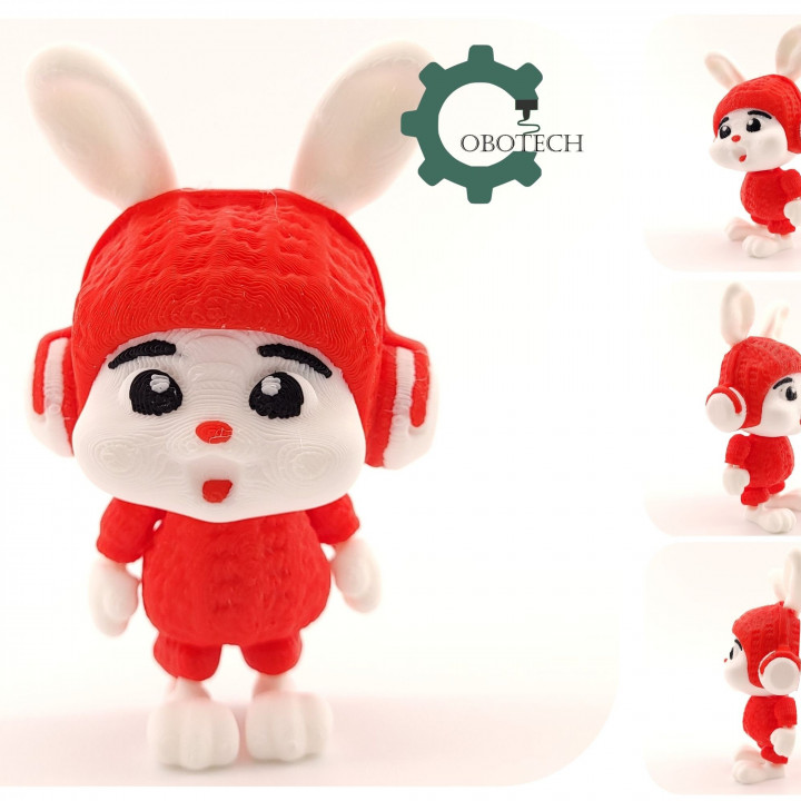 3D Printable Cobotech Articulated Crochet Bunny by Cobotech by Cobotech