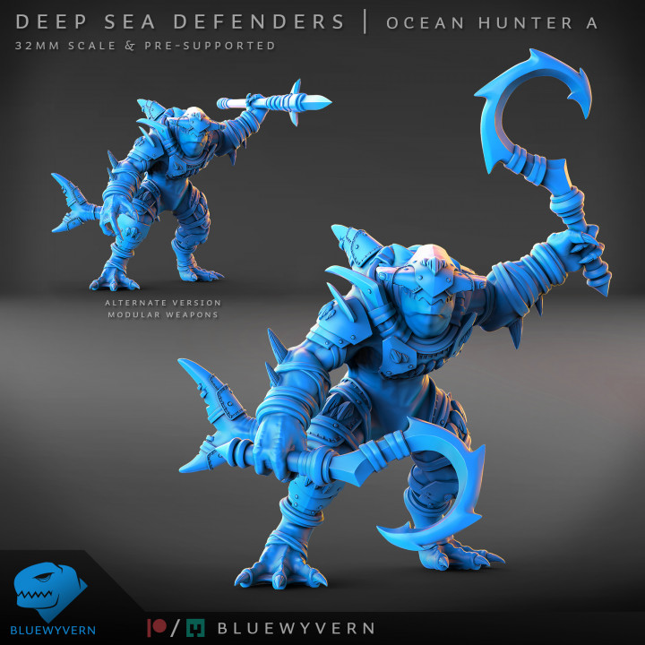3D Printable Deep Sea Defenders - Ocean Hunter A (Modular) by BlueWyvern