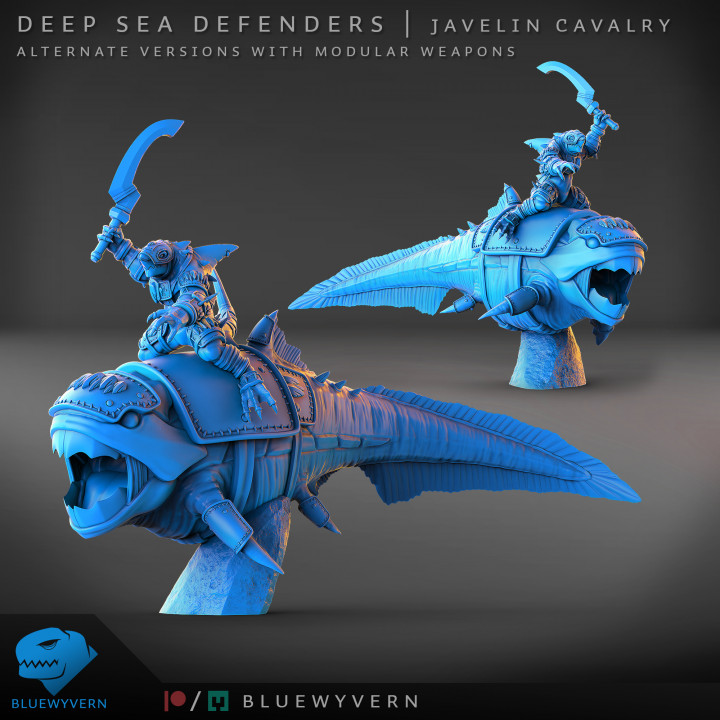 3D Printable Deep Sea Defenders - Javelin Cavalry (Modular) by BlueWyvern