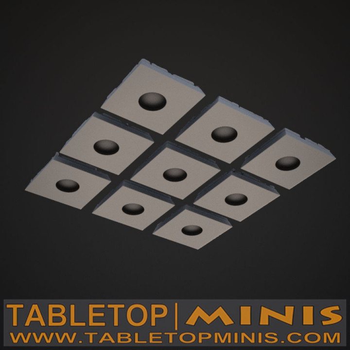 3D Printable Broken Tiles 30x30mm Square Bases by TableTopMinis