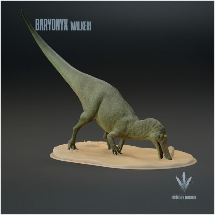 3D Printable Baryonyx walkeri : Feeding by Miniature Museum