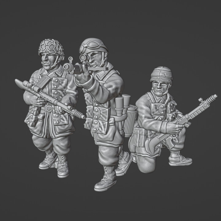 3D Printable 28mm German Fallschirmjager with FG42 scoped by Colonel Muller