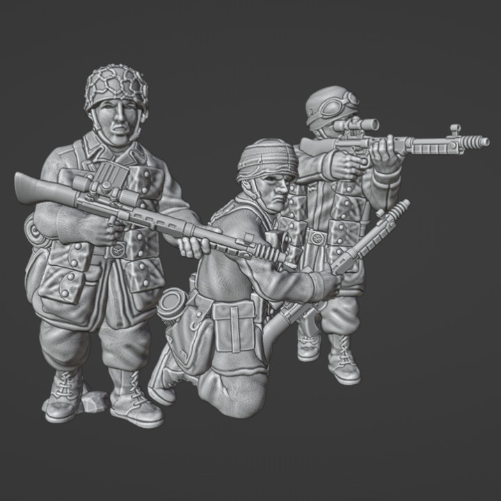 3D Printable 28mm German Fallschirmjager with FG42 scoped by Colonel Muller