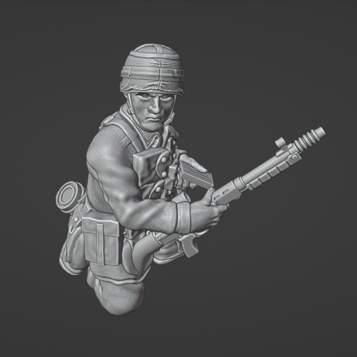 3D Printable 28mm German Fallschirmjager with FG42 scoped by Colonel Muller