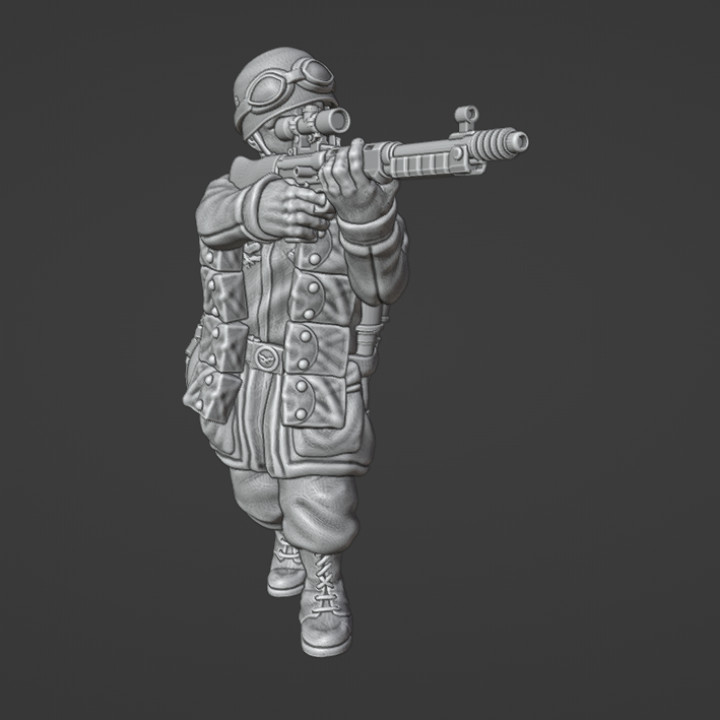 3D Printable 28mm German Fallschirmjager with FG42 scoped by Colonel Muller