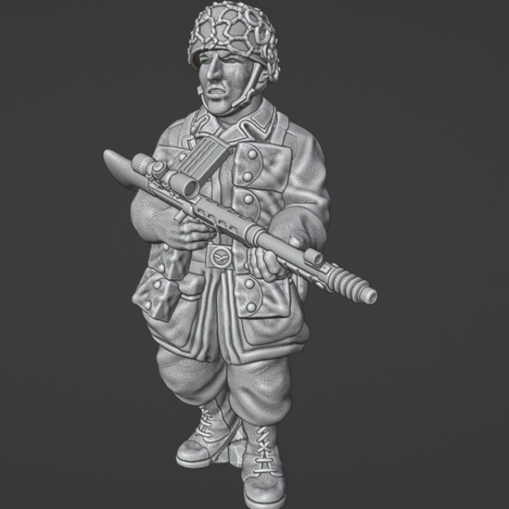 3D Printable 28mm German Fallschirmjager with FG42 scoped by Colonel Muller