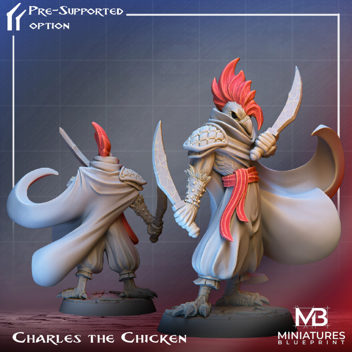 3D Printable Charles the Chicken by Miniatures Blueprint