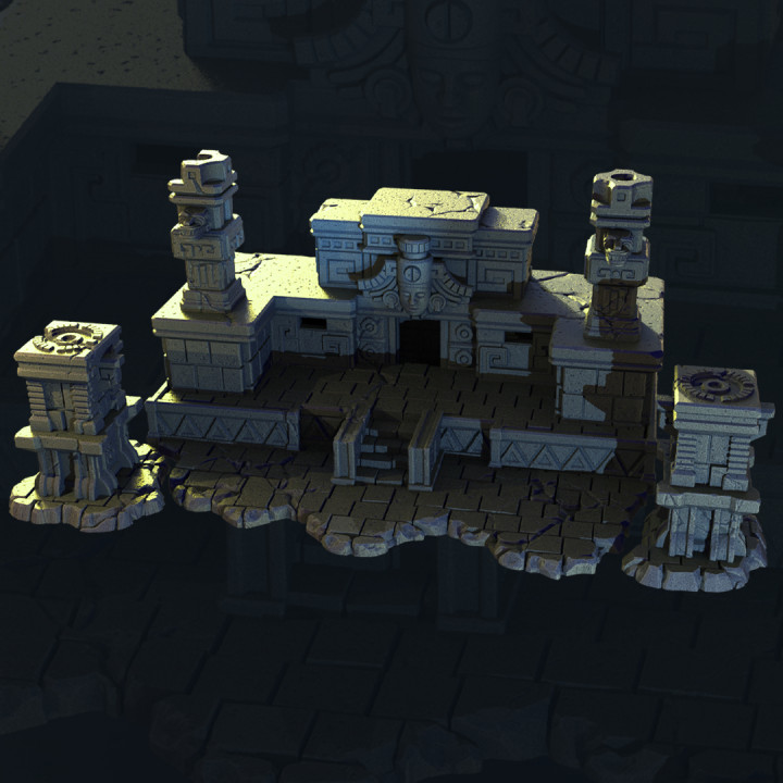 3D Printable Mayan Temple by Unchained Games