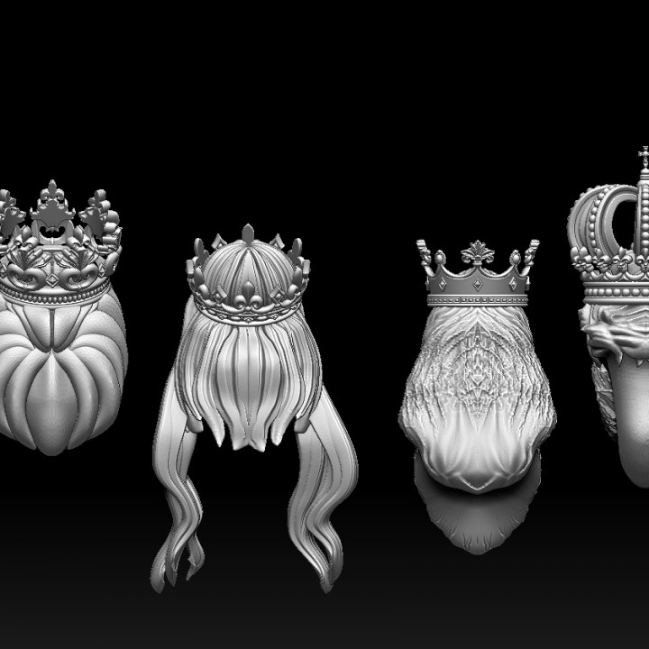 3D Printable KING PRINCE QUEEN by 3Dimontis