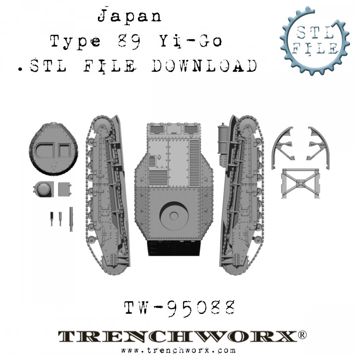3D Printable Japanese Type 89 Yi-Go by Trenchworx LLC