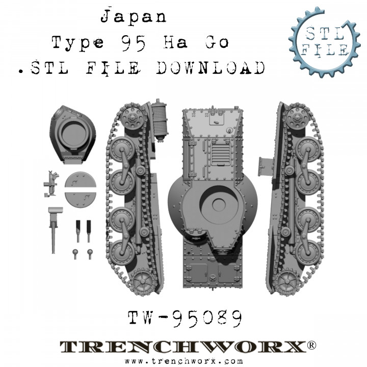 3D Printable Japanese Type 95 Ha Go by Trenchworx LLC