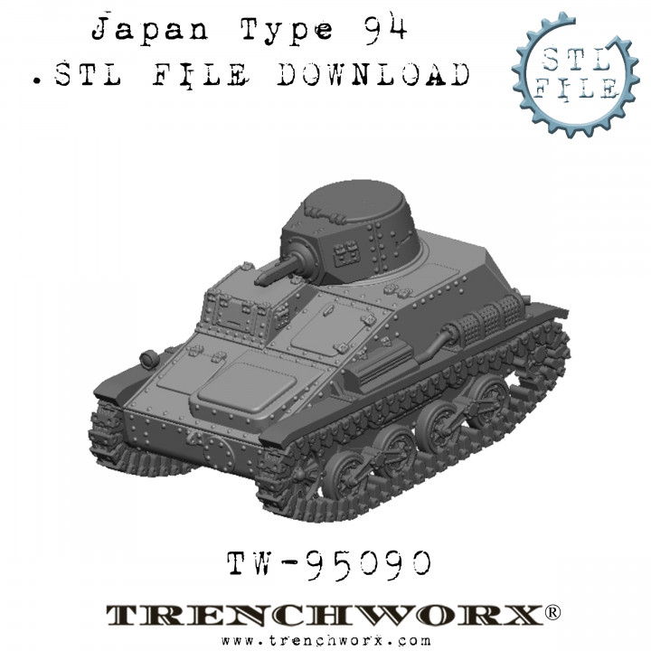 3D Printable Japanese Type 94 Tankette by Trenchworx LLC