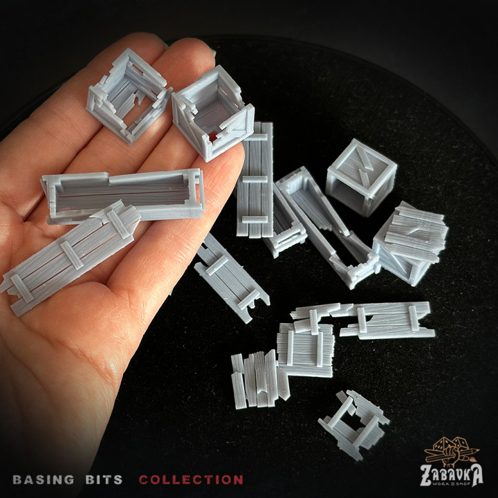 3D Printable Small Wooden Boxes - Basing Bits by Zabavka Workshop