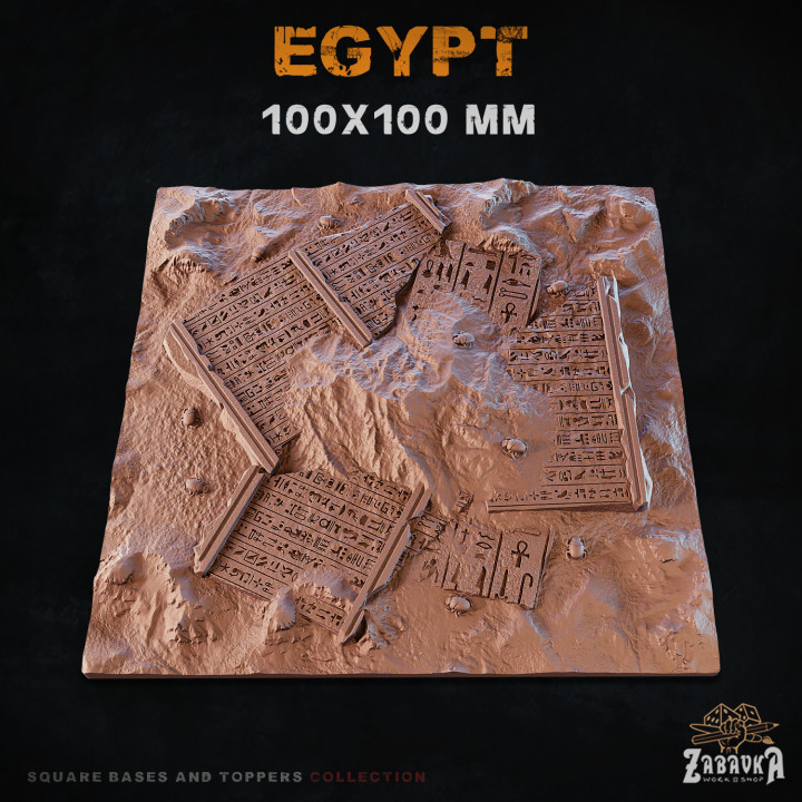 3D Printable Egypt - Bases and Toppers (Square) by Zabavka Workshop