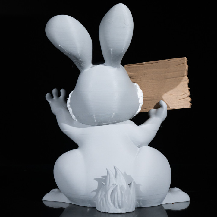 3D Printable Wrong Way Bunny Sign by Stlflix