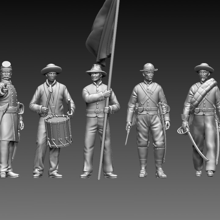 3D Printable CONFEDERATE OFFICER ACW by Dmitrii Tishchenkov