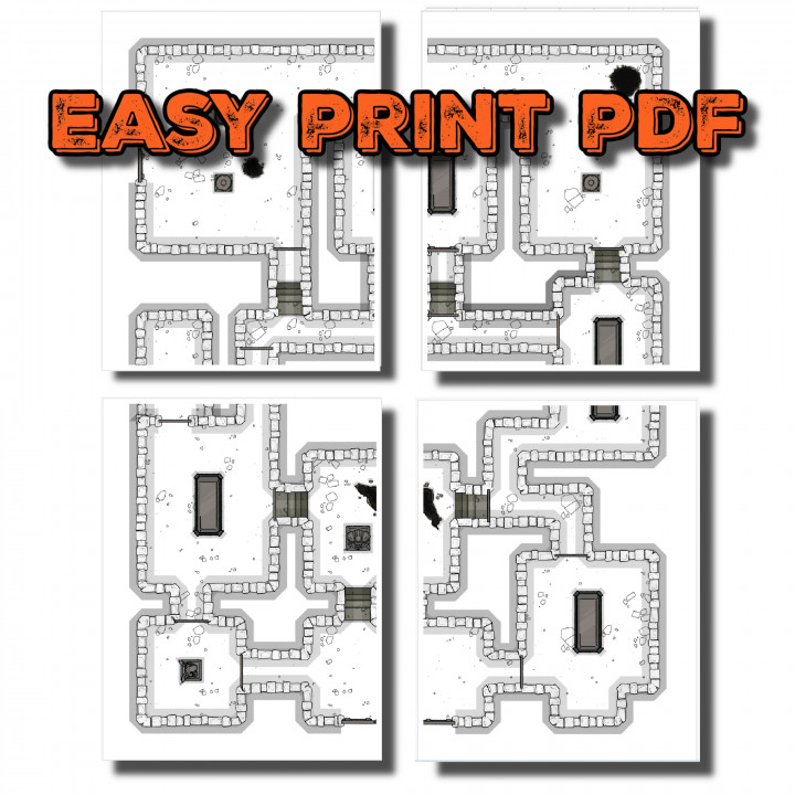 3D Printable The Whispering Crypt - Session Dungeon Map by August McDaniel