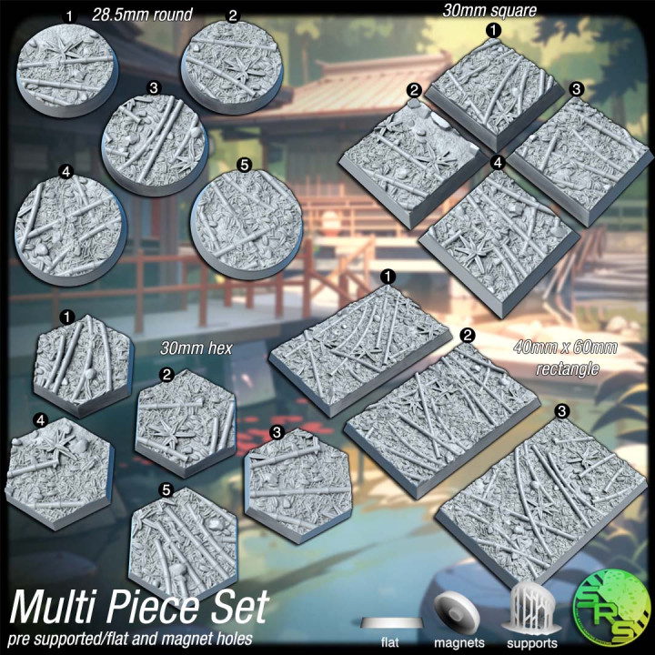 3D Printable Bamboo Forest Bases (Expansion) by Sync Ratio Systems
