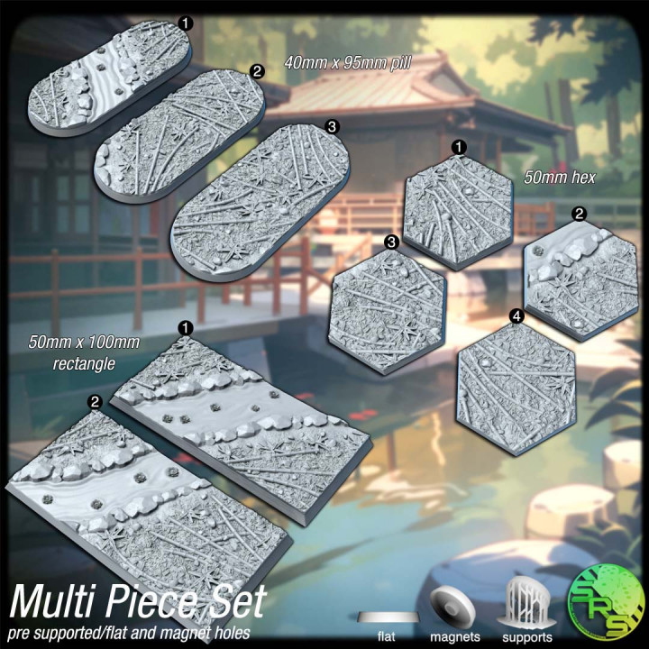 3D Printable Bamboo Forest Bases (Expansion) by Sync Ratio Systems