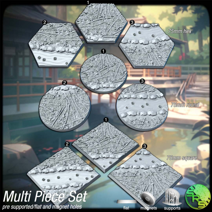 3D Printable Bamboo Forest Bases (Expansion) by Sync Ratio Systems