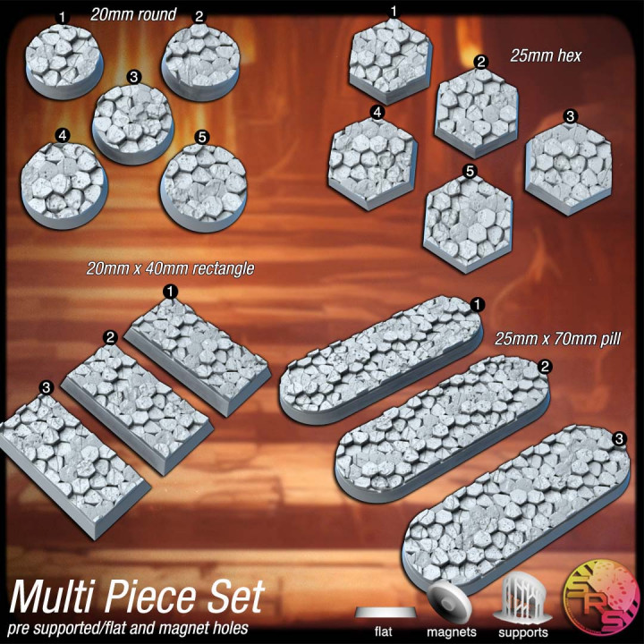 3D Printable Basalt Stone Bases (Expansion) by SRS Studios