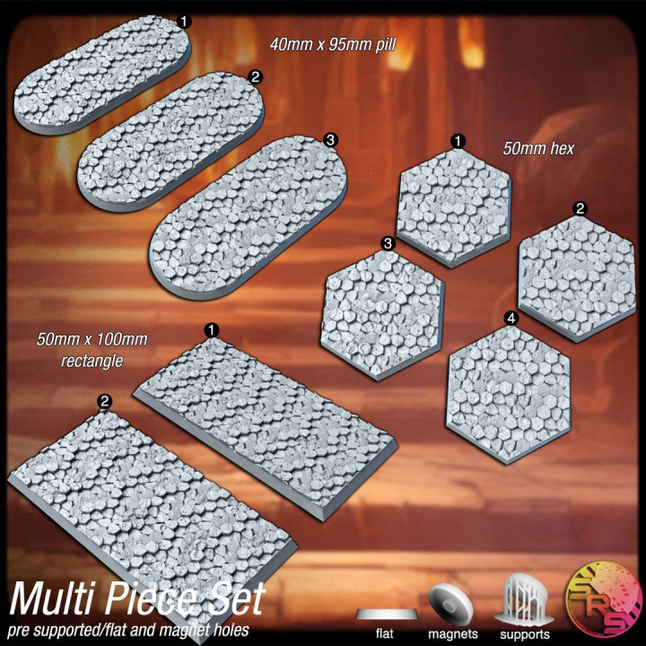 3D Printable Basalt Stone Bases (Expansion) by SRS Studios