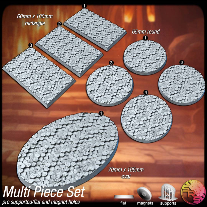 3D Printable Basalt Stone Bases (Expansion) by SRS Studios