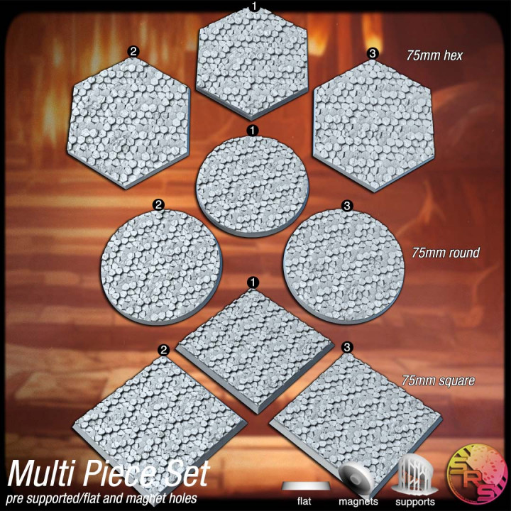 3D Printable Basalt Stone Bases (Expansion) by SRS Studios