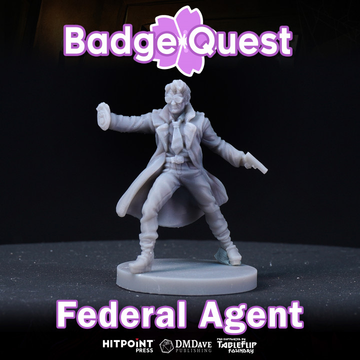 3D Printable BADGE QUEST - Federal Agent by Hit Point Press