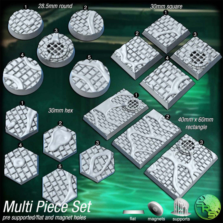 3D Printable Sewer Bases (Expansion) by SRS Studios