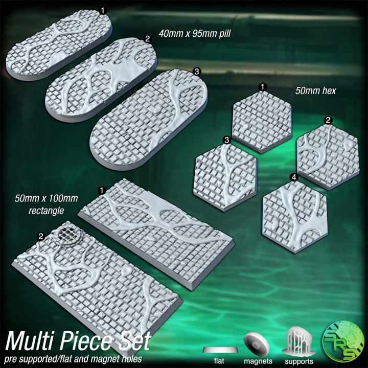 3D Printable Sewer Bases (Expansion) by SRS Studios