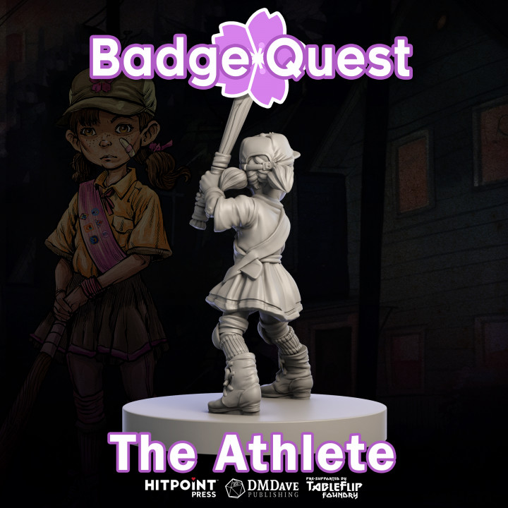 3D Printable BADGE QUEST - Athlete Brave Blossom by Hit Point Press