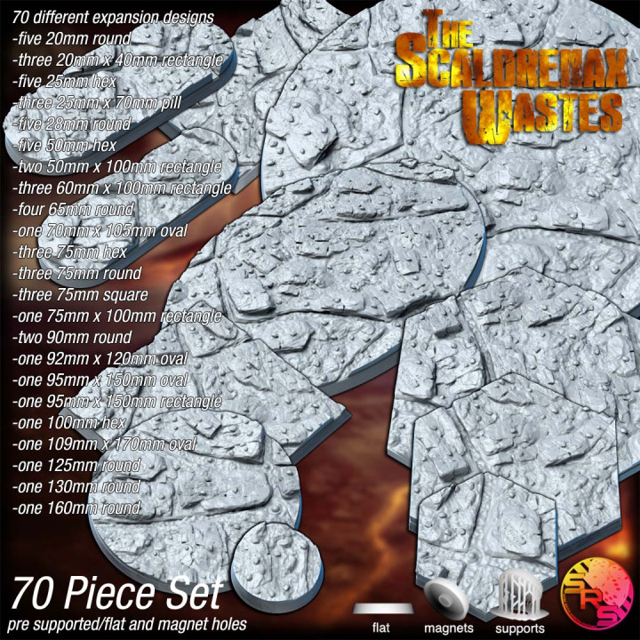 3D Printable Volcano Bases (Expansion) by Sync Ratio Systems