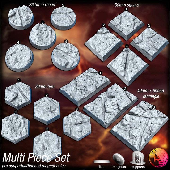 3D Printable Volcano Bases (Expansion) by Sync Ratio Systems