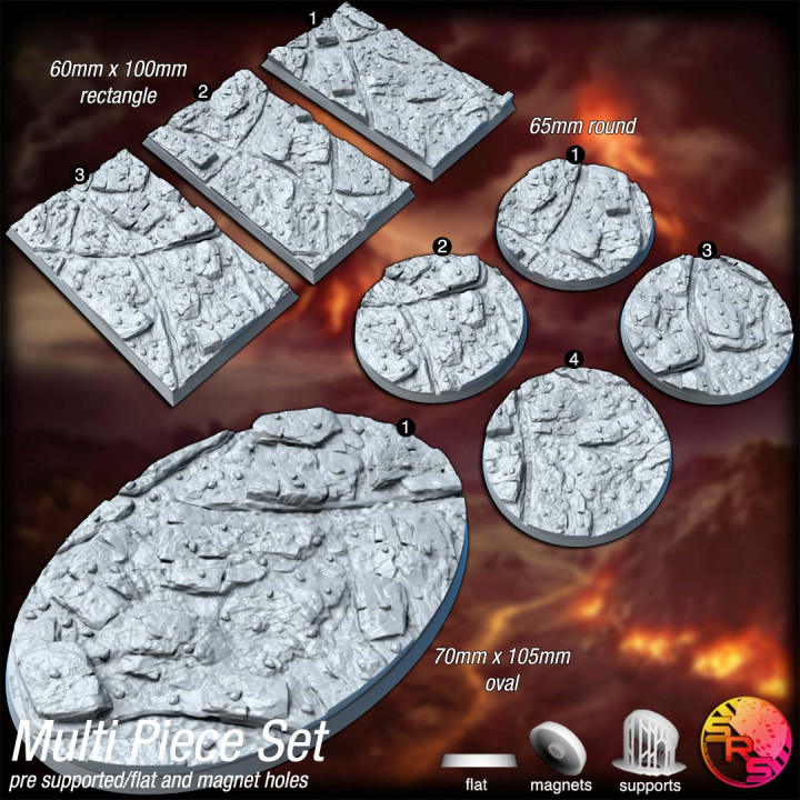 3D Printable Volcano Bases (Expansion) by Sync Ratio Systems